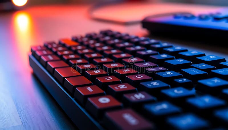 Close Up of a Keyboard on a Table Stock Illustration - Illustration of ...