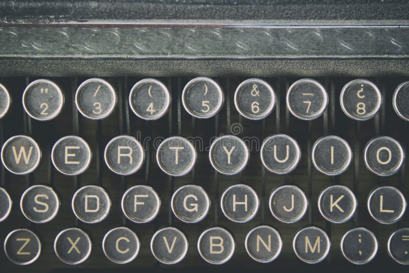 Close-up Keyboard of Typing Machine Stock Image - Image of typewriter ...
