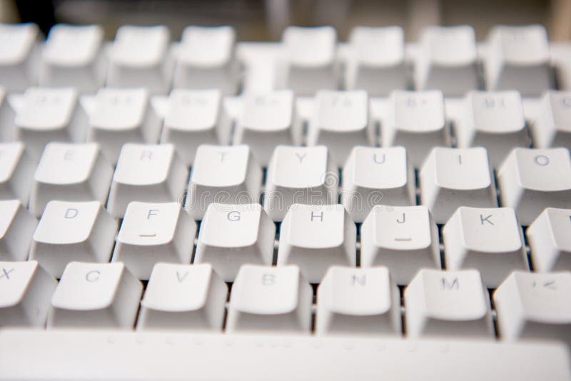 Close-up of Keycaps of White Mechanical Keyboard Stock Image - Image of ...