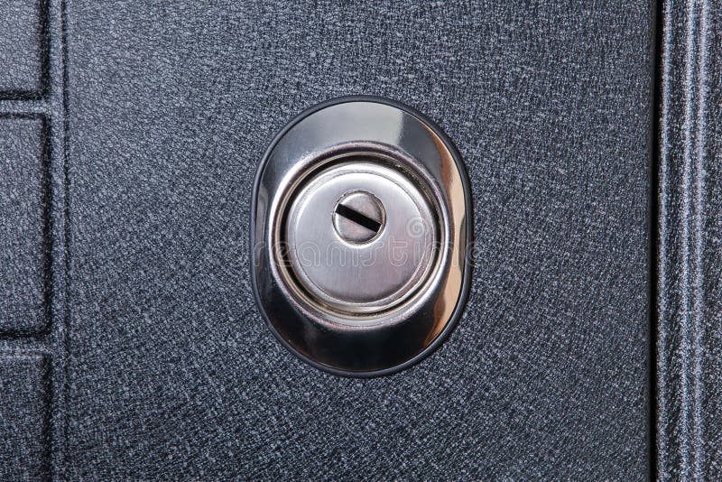 Close Up of Keyhole in Round Lock on Iron Stock Photo - Image of hole ...