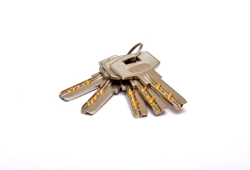 Close Up of Keys Isolated on White Home Concept Stock Photo - Image of ...