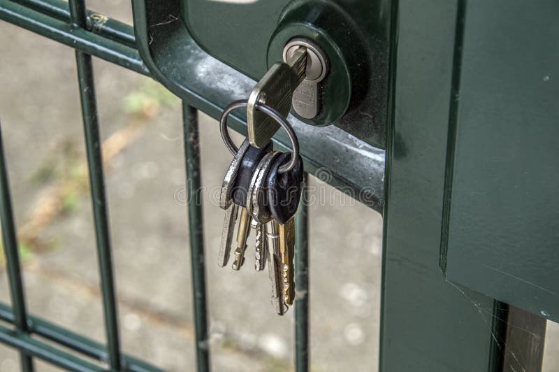 Keys in lock stock image. Image of aluminum, entrance - 10709029