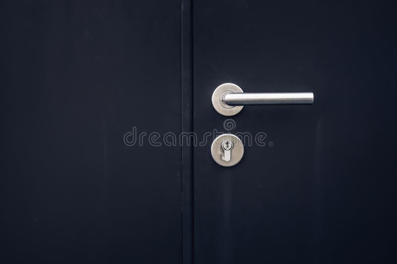 Close Up Keys Lock in Black Door Stock Image - Image of subprime ...