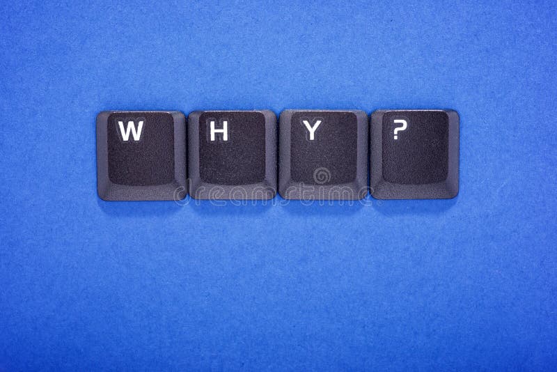 Close-up of the Keys of an Old Keyboard Creating Why Question Word ...