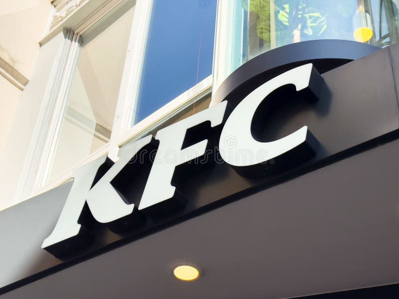 Close-up of Kfc Storefront Signage Against Bright Sky Editorial Stock ...