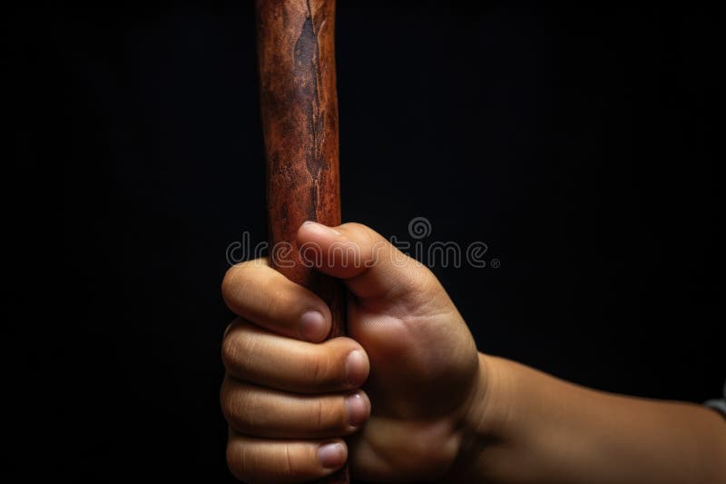 Close-up of a Kids Hand Holding a Baseball Bat Stock Image - Image of ...