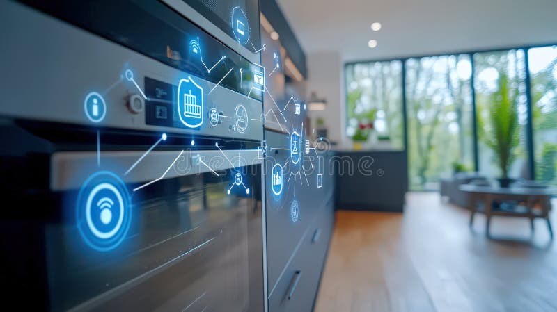Close-up of a Kitchen Appliance Displaying Smart Technology and ...