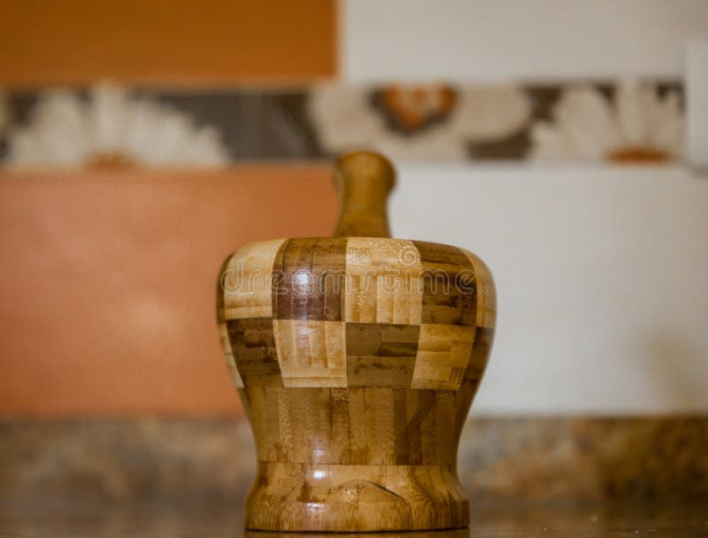 Close-up of a Kitchen Mortar on a Kitchen Countertop Stock Photo ...