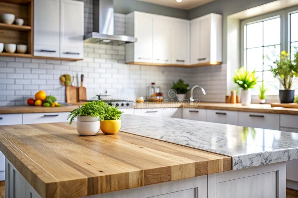 Close-up of Kitchen Worktop Texture with Copy Space Stock Illustration ...