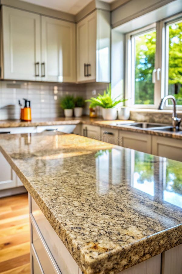 Close-up of Kitchen Worktop Texture with Copy Space Stock Illustration ...