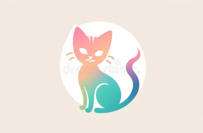 Close Up of a Kitten Logo at 16-1-2025 Stock Illustration ...