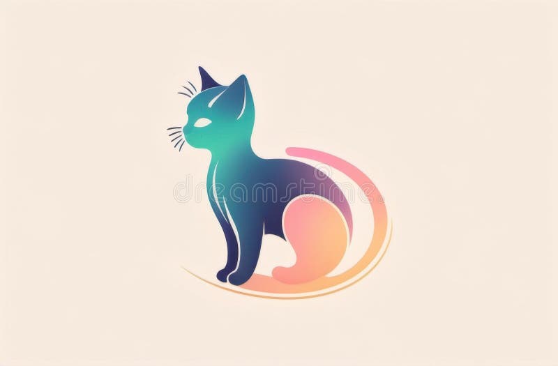 Close Up of a Kitten Logo at 16-1-2025 Stock Illustration ...