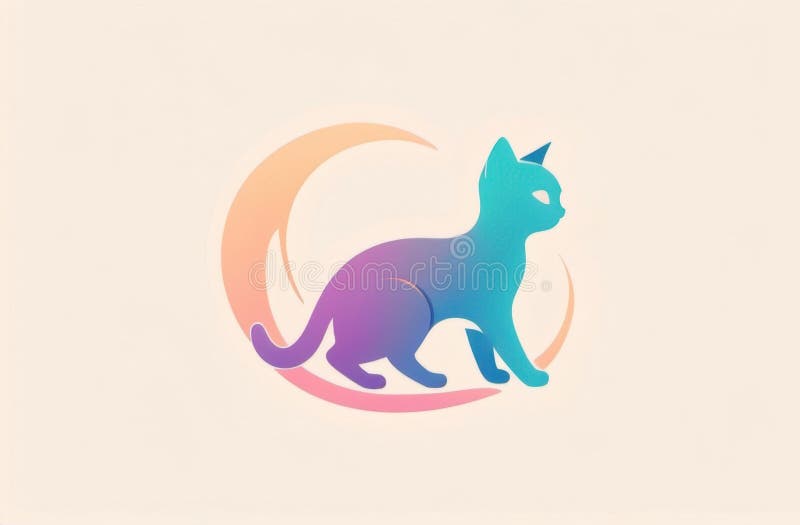 Close Up of a Kitten Logo at 16-1-2025 Stock Illustration ...