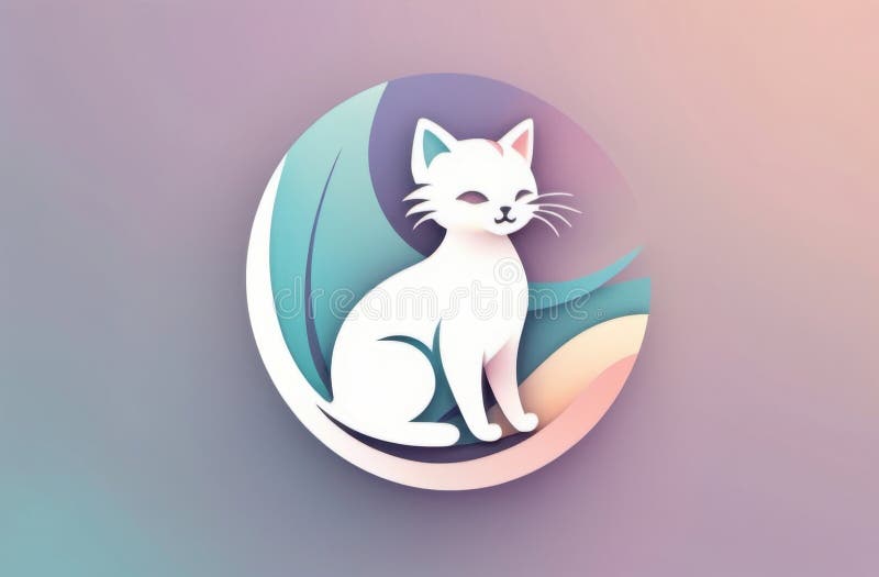 Close Up of a Kitten Logo at 16-1-2025 Stock Illustration ...