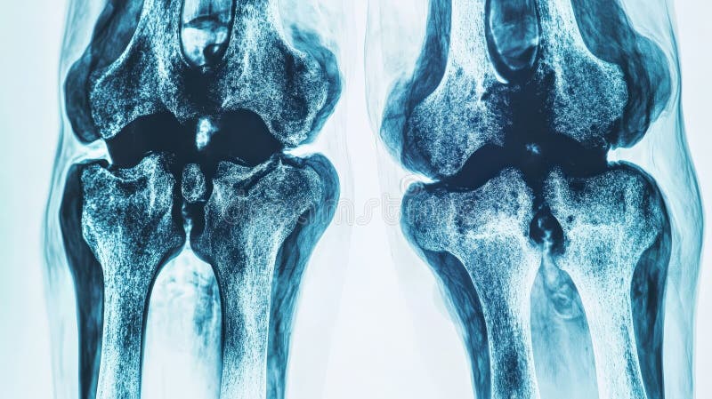 Close-up of Knee Joint X-rays Highlighting Bone Structure Stock Photo ...