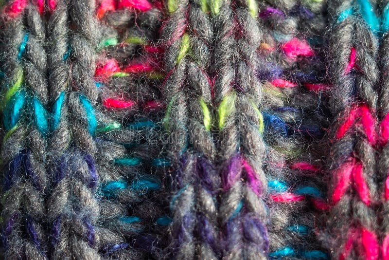 Close-up Knit Stitching Close-up, Handmade Woolen Fabric. Stock Photo ...