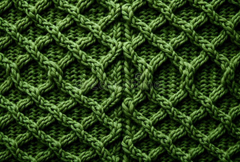Green Knitted Fabric Texture Closeup Stock Illustration - Illustration ...