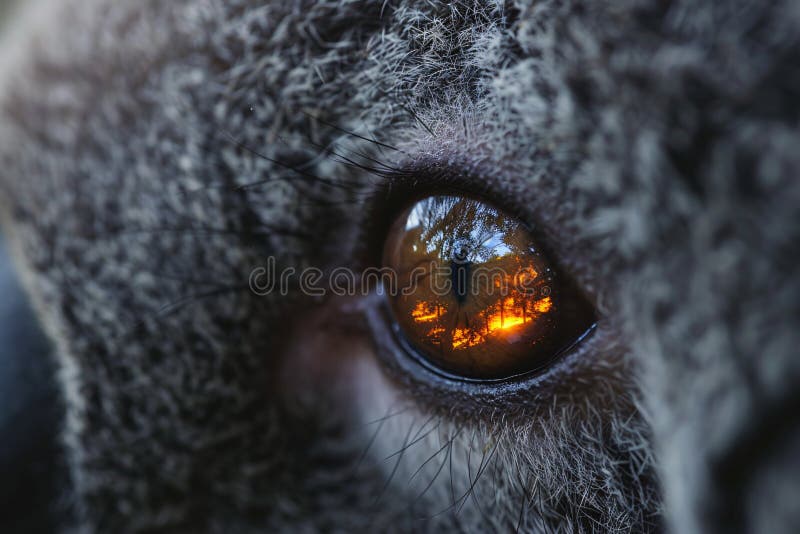 Close Up of Koala Bear S Eye with Reflection of Burning Forest Stock ...