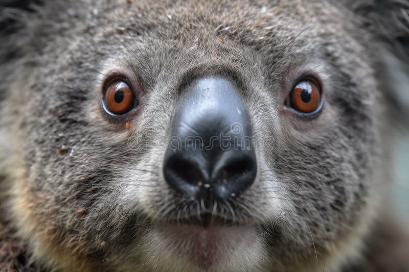 Close-up of Koala S Face, with Its Eyes and Nose Visible Stock ...