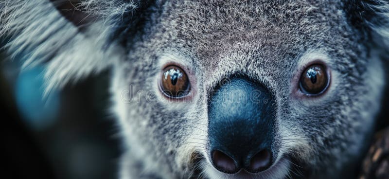 Close-up of a Koala Showcasing Its Expressive Eyes and Distinctive Nose ...