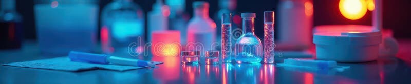 Close Up of Lab Equipment with Gradient Lighting, Showcasing Biotech ...