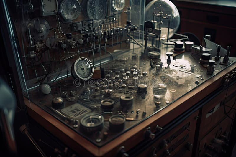 Close-up of Laboratory Equipment, with Intricate Details and Textures ...