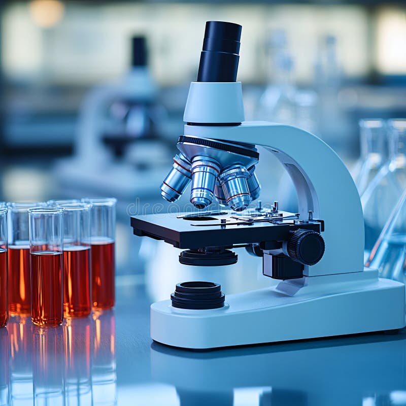Lab Microscope Test Tubes Research Science Medical Experiment ...