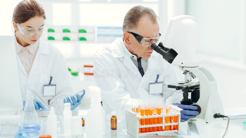 Close Up. Laboratory Technicians Testing Blood in the Laboratory Stock ...