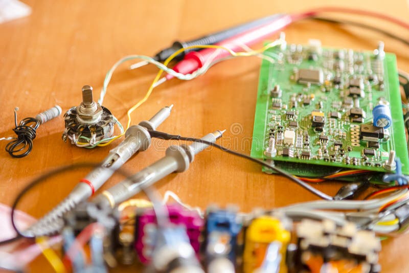 Close-Up of Laboratory Testing of Printed Circuit Board with Surface ...