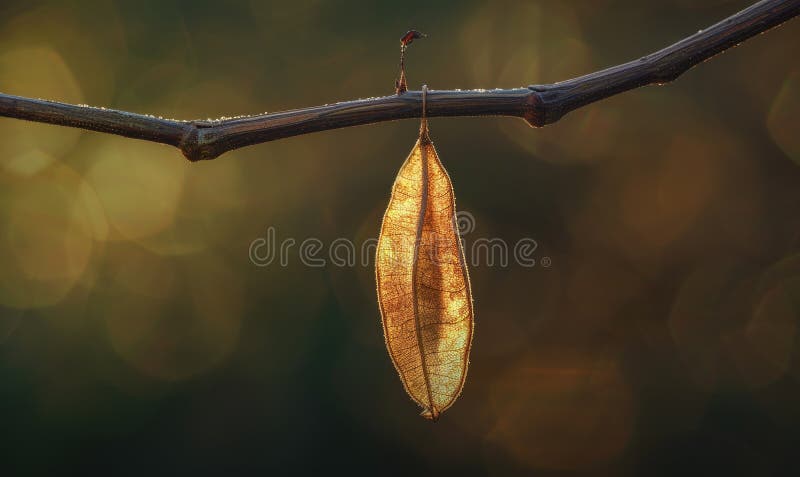 A Close-up of a Laburnum Seed Pod Hanging from a Branch Stock ...