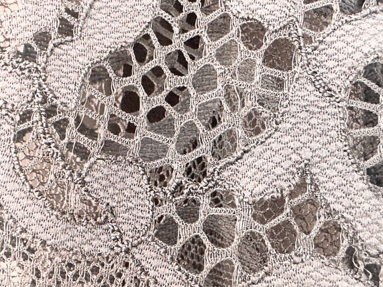 Close-up of Lace Fabric Texture with a Pattern Consisting of Hexagonal ...