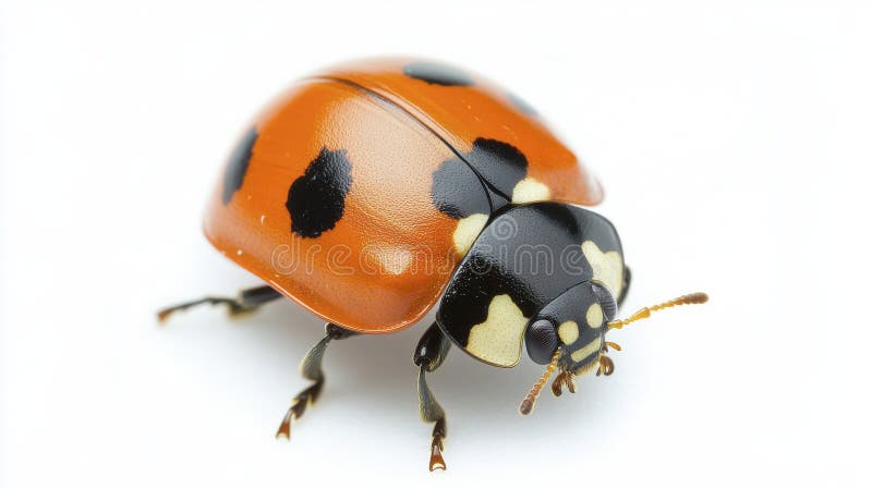 Close Up of Ladybug on White Background Stock Illustration ...