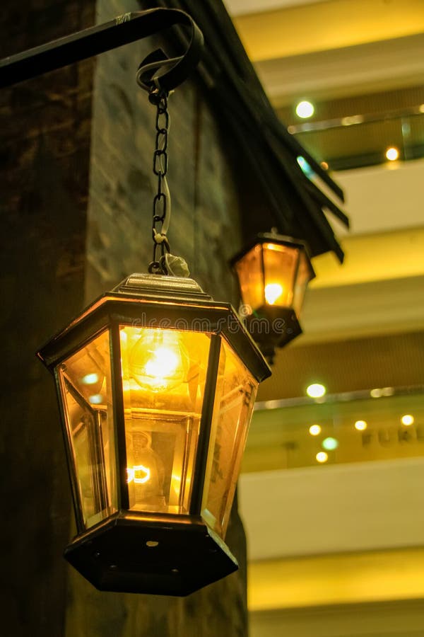 Close-up of the Lamp Inside the Buildings for Decoration or Lighting ...