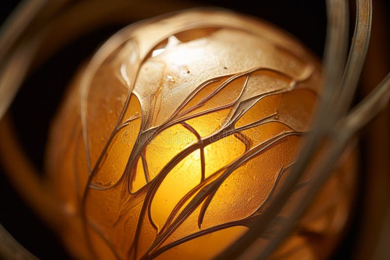 A Close Up of a Lamp with a Light Bulb Inside Stock Illustration ...