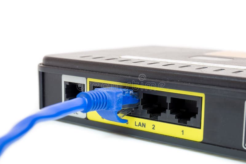 Close Up LAN UTP RJ45 Cat5e Connect To ADSL Router Stock Photo - Image ...