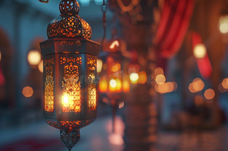 A Close Up of a Lantern Hanging from a Pole. Ideal for Outdoor Lighting ...