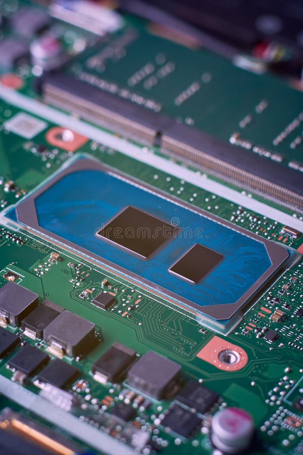 Close-up of Laptop on-board Processor Stock Photo - Image of laptop ...