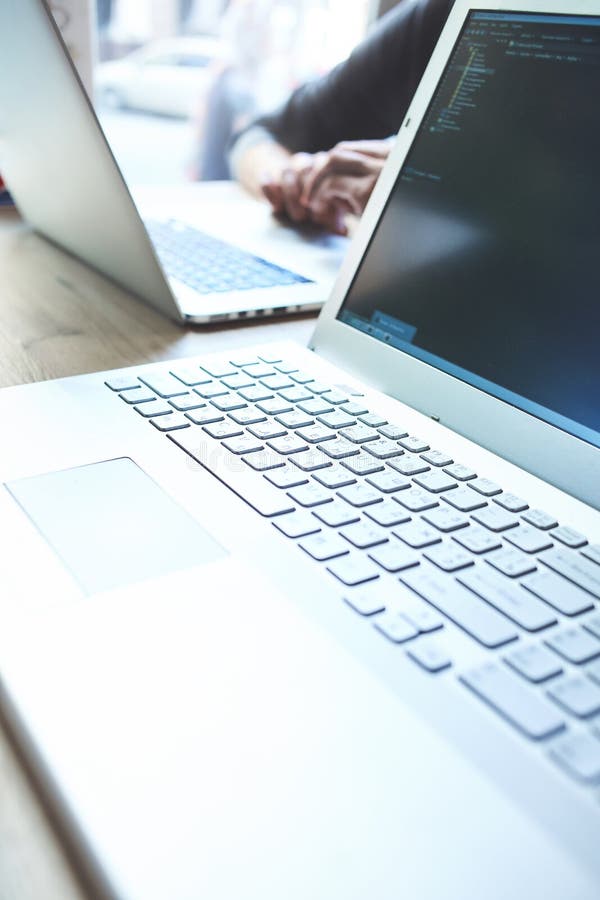 Close Up Laptop Connecting Wifi Stock Image - Image of hand, working ...