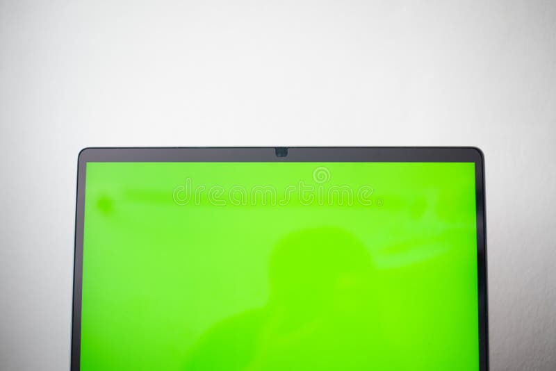 Close Up Laptop with Green Screen Stock Image - Image of laptop, mockup ...