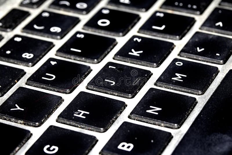 Close Up of a Laptop Heyboard Keys Letters and Numbers Stock Photo ...