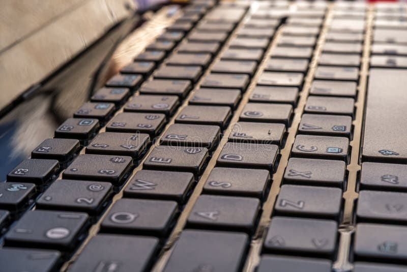 Close-up of Laptop Keyboard Focus on Button Stock Photo - Image of ...