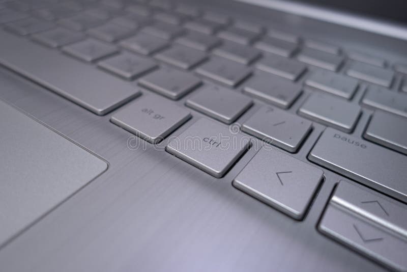 Close-up: Laptop Keyboard and Touchpad. the Aluminum Surface Stock ...