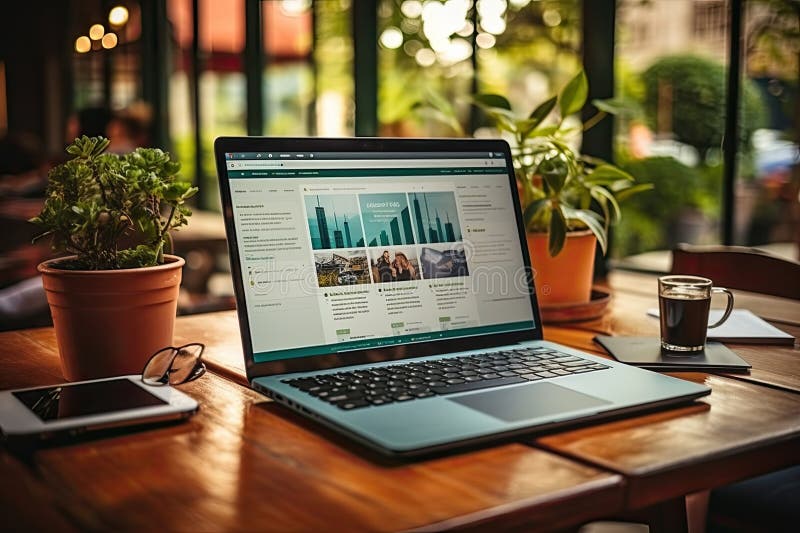 Close Up of Laptop Working with Note Bright Illumination, Backlit ...