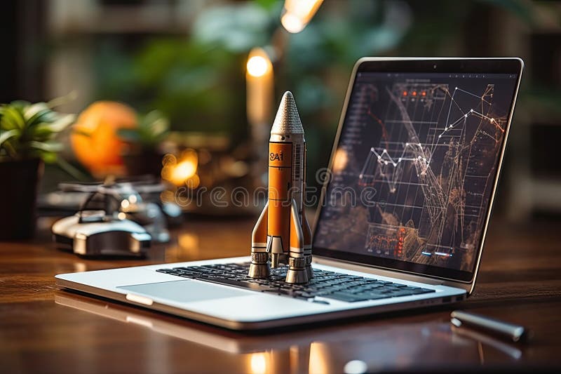 Close Up of Laptop Working with Note Bright Illumination, Backlit ...