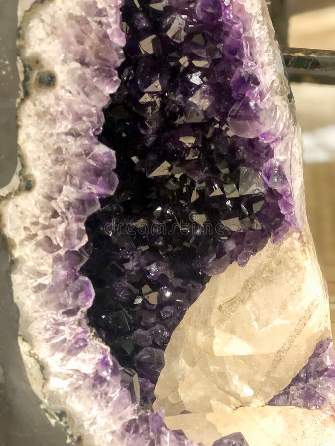 Close Up of a Large Amethyst Crystal Stock Photo - Image of large ...