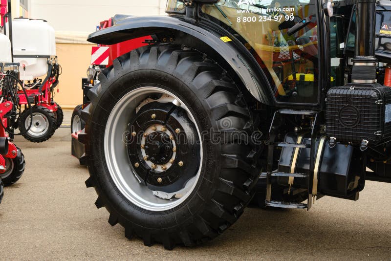 Big Wheel Of New Modern Agricultural Tractor Editorial Photography