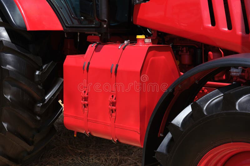 Close-up of a Large External Tank for Refueling a Modern Tractor Stock ...