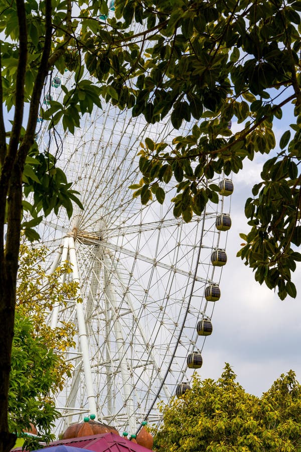 Close-up of a Large Ferris Wheel in a Playground Stock Photo - Image of ...