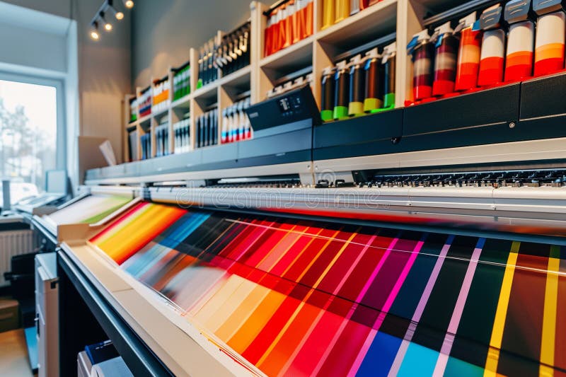 Large Format Digital Printing Machine Stock Illustration - Illustration ...