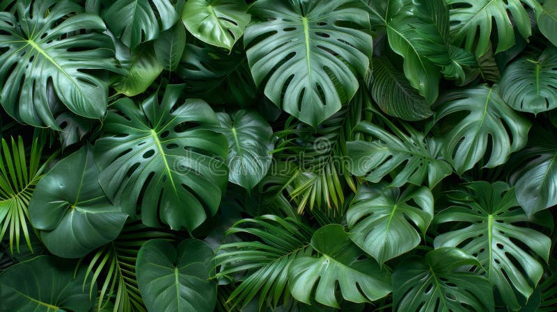 A Close Up of a Large Green Leafy Plant in the Background, AI Stock ...